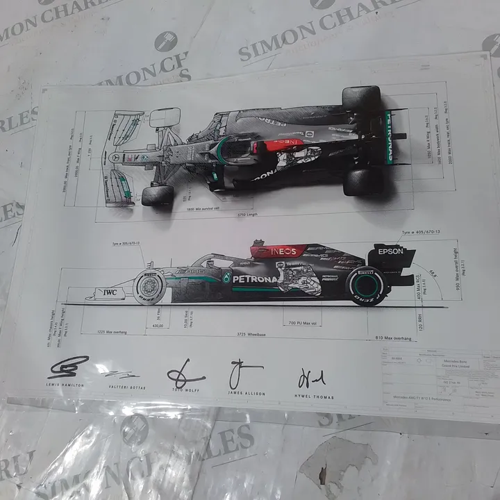 SIGNED MERCEDES F1 LIVERY SCHEMATIC 4395967-Simon Charles Auctioneers