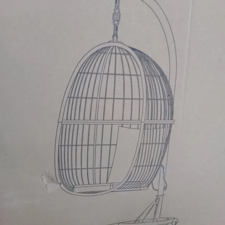 APOLIMA RATTAN EFFECT HANGING CHAIR 4447001-Simon Charles Auctioneers